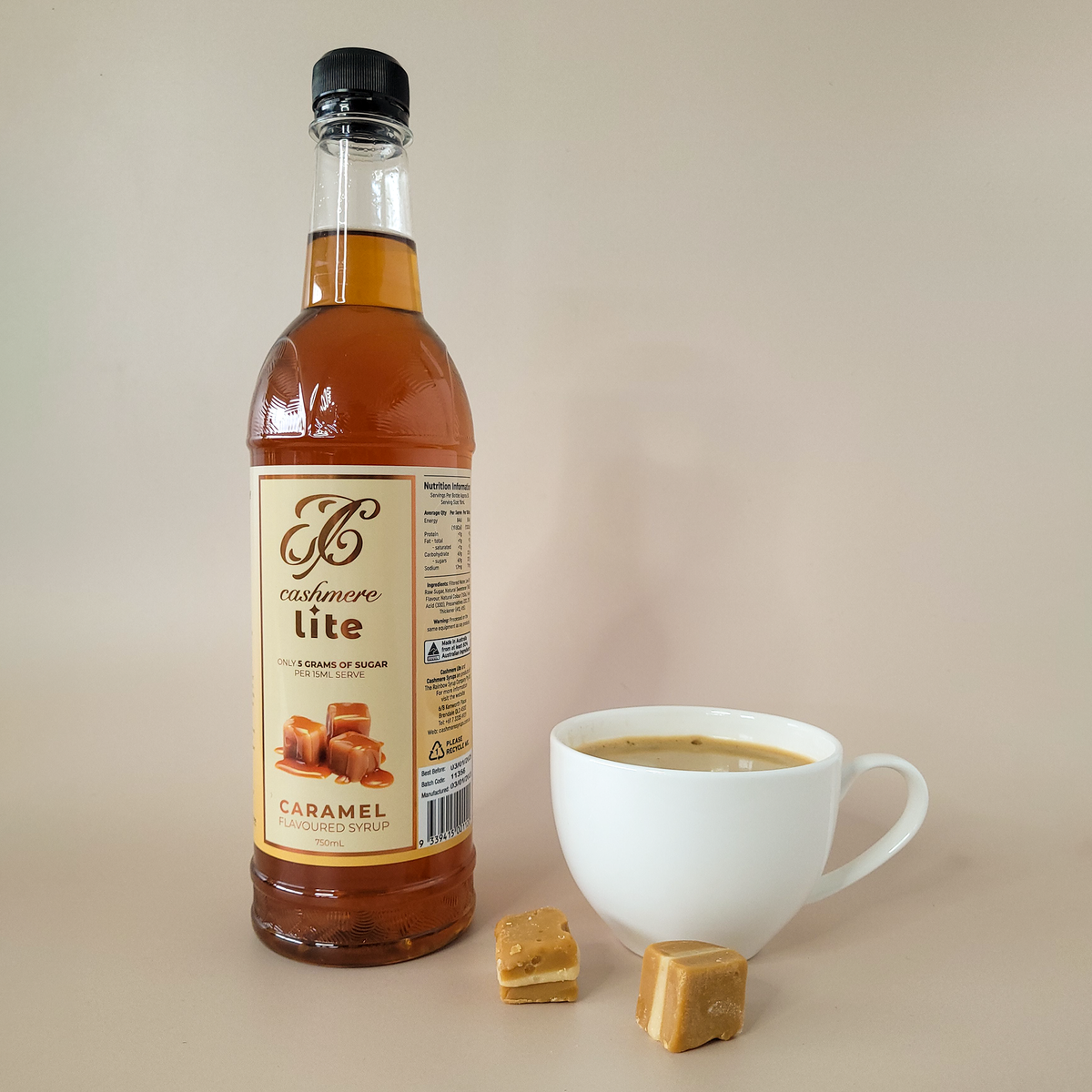Cashmere Lite Caramel Flavoured Syrup - LOW SUGAR | Cashmere Syrups